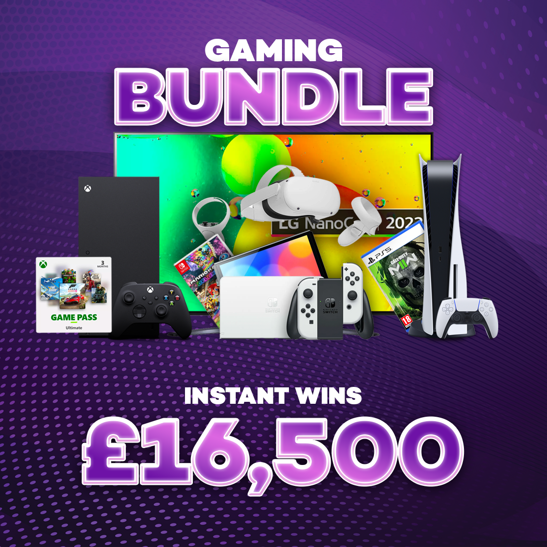 MEGA GAMING BUNDLE PLUS £16,500 INSTANT WINS – All For Giveaways